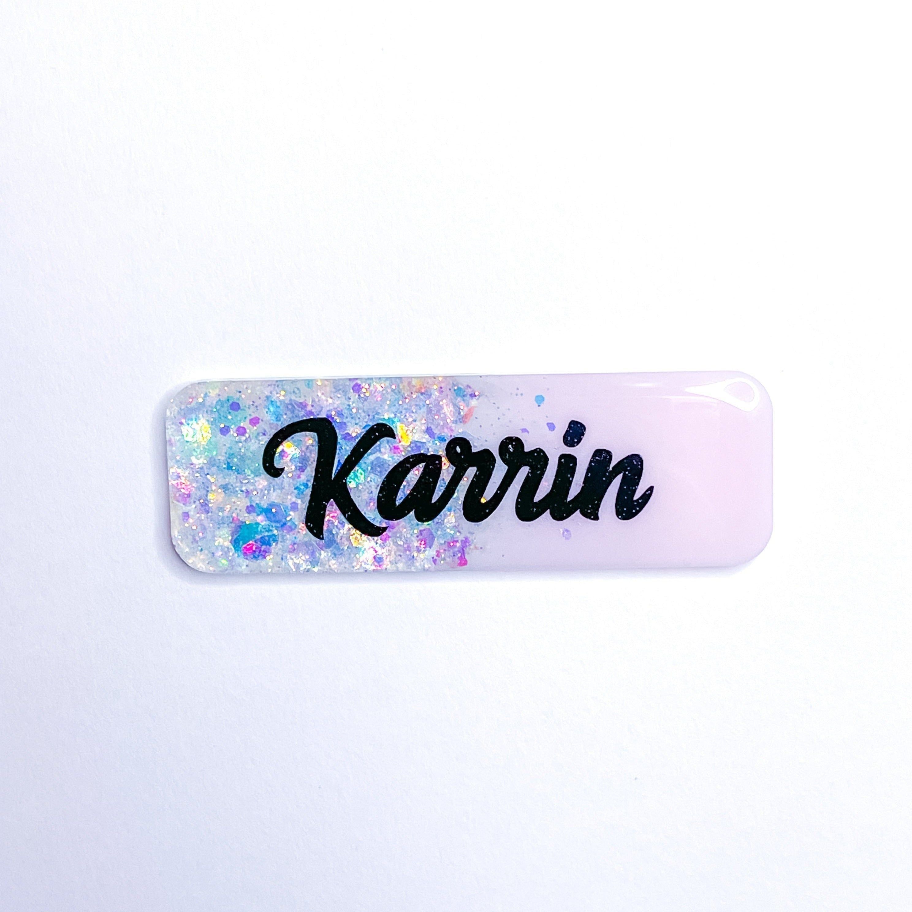 Pink Glitter Name Badges – Enchanting Resin Creations